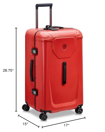 PEUGEOT Voyages Hardside Luggage with Spinner Wheels, Glossy Red, 26 Inch Trunk