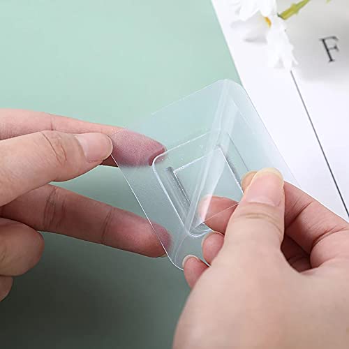 vilihkc 40pcs(20set) Double-Sided Self-Adhesive Wall Hooks Heavy Duty Hooks Multi-Purpose Transparent Adhesive Hooks for Bathroom and Kitchen, Waterproof and Oil-Proof 13.2lb/6kg(Max)