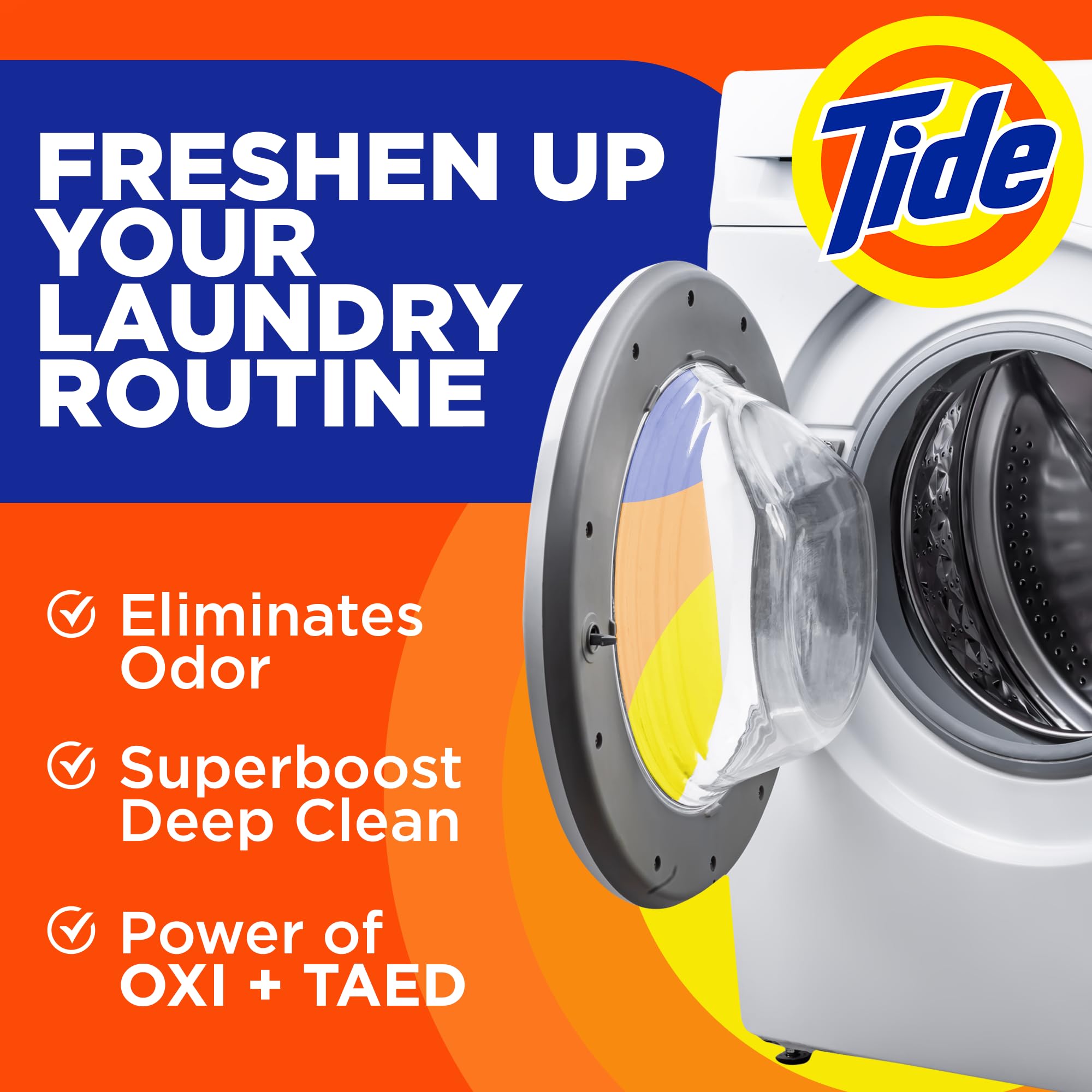 Tide Washing Machine Cleaner, Washer Machine Cleaner with Oxi for Front and Top Loader Washer Machines, Deep Cleaning Residue & Odor Eliminator, 10 Month Supply + Calendar