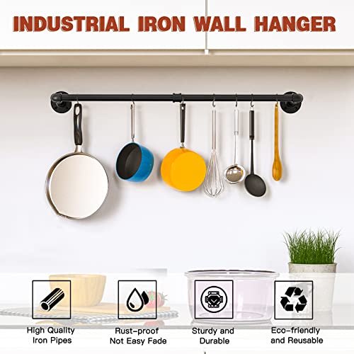 Varsoul Wall Mounted Clothes Rack - 48" Clothing Garment Rack, Space-Saving Heavy Duty Detachable Iron Clothes Hanger Pole, Multi-Purpose Hanging Rod for Closet Storage