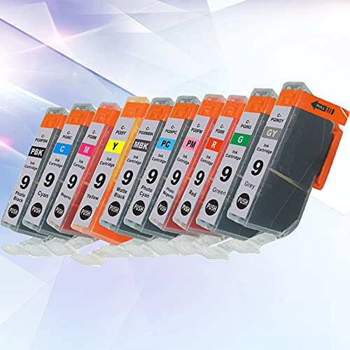 Smart Gadget Compatible PGI-9 Ink Cartridge Replacement for PGI9 PGI-9PBK PGI-9MBK PGI-9C PGI-9Y PGI-9M PGI-9PC PGI-9PM PGI-9R PGI-9G PGI-9GY for Use with PIXMA Pro 9500 Mark II Printers | 10-Pack