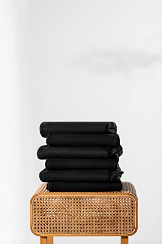 SeaBeauty Cozy Fleece Blanket Bulk-(Pack of 6) Comfortable Fleece Throw Blanket Suitable for Home Bed Sofa Office Camping and Pet-Friendly Warm and Breathable Black, Pack of 6-50 x 60 Inch