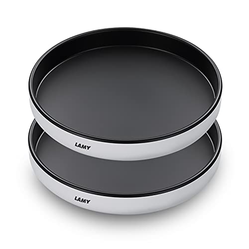 LAMY Lazy Susan Organizer Kitchen Organization, 2 Pack 10 Inch Lazy Susan Turntable for Cabinet, Pantry, Refrigerator and Table, Black