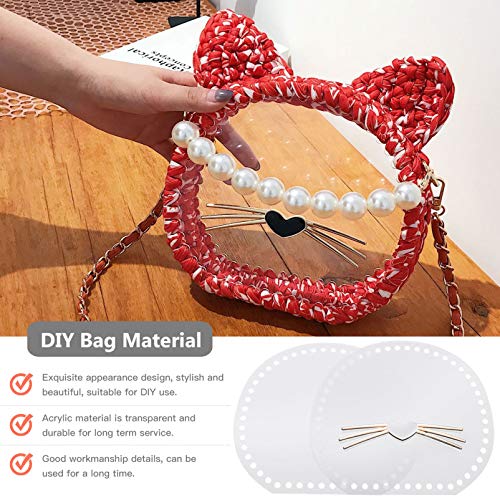 EXCEART Acrylic Bag Weaving Board with Cats Whisker Round Clear Front Back Panel Board Shaper for DIY Knitting Crochet Bag Handbag Purse Summer Bag Women Bags Handmade DIY Accessories
