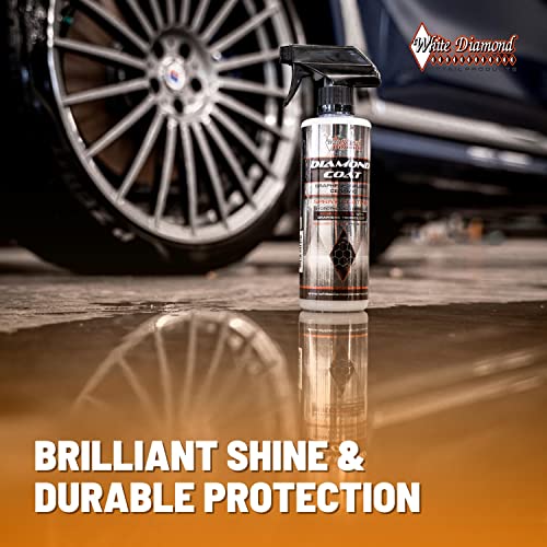 Diamond Coat Graphene Infused Ceramic Spray By White Diamond Detail Products, Advanced SiO2 Technology Infused with Graphene Provides Long Lasting Protection, 16oz Bottle, Brilliant Shine Made Easy