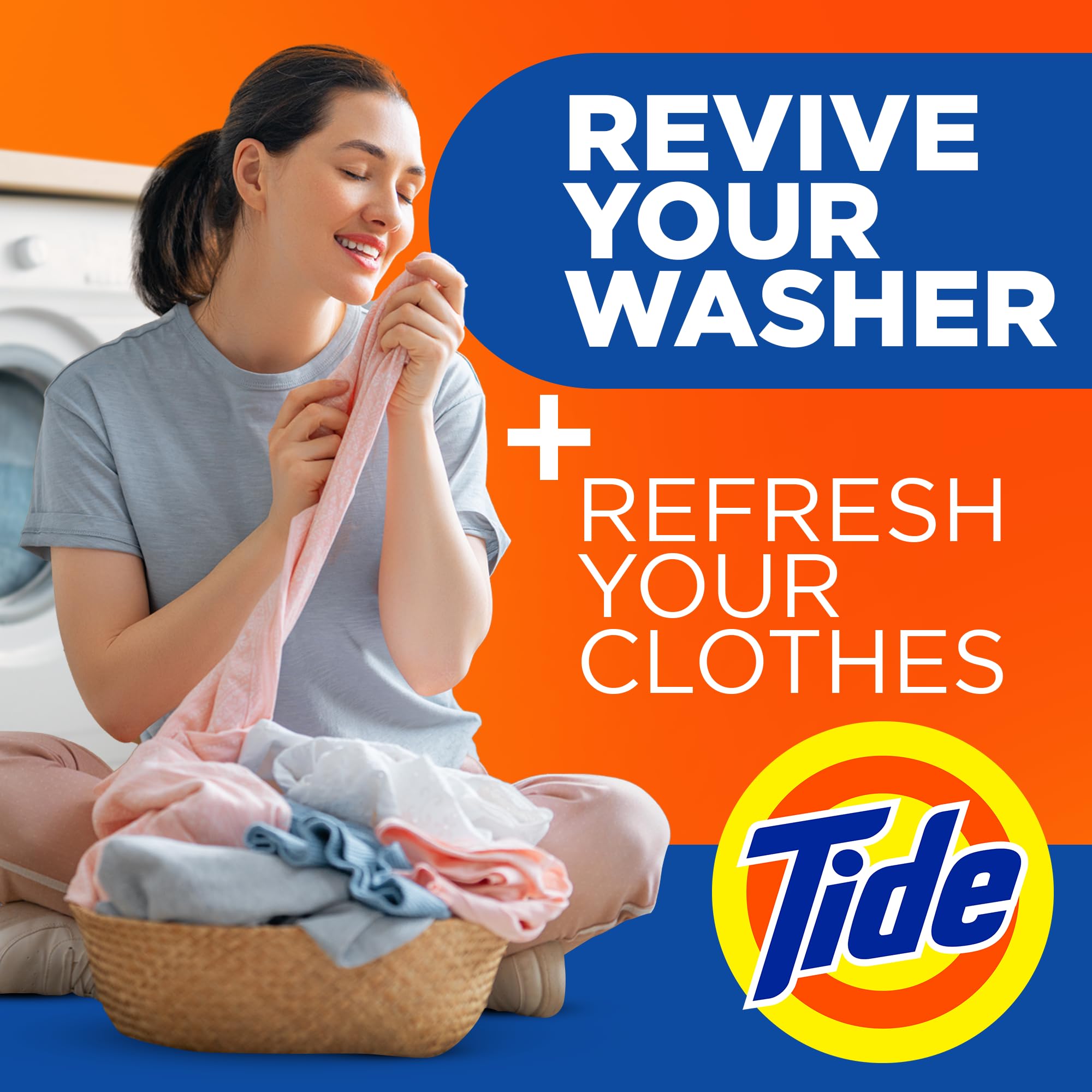 Tide Washing Machine Cleaner, Washer Machine Cleaner with Oxi for Front and Top Loader Washer Machines, Deep Cleaning Residue & Odor Eliminator, 10 Month Supply + Calendar