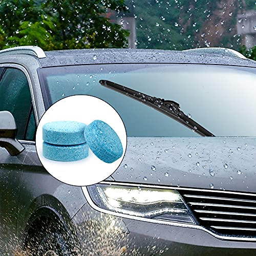 Lystaii 80pcs Car Windshield Glass Washer Tablets Solid Concentrated Effervescent Tablets Glass Washer Tablets Car Wiper Cleaning Tablets for Window Windshield Car Home Kitchen