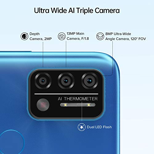 UMIDIGI A9 Cell Phone, 64GB Fully Unlocked Smartphone, 5150mAh Battery Android Phone with 6.53" HD+ Full Screen and 13MP AI Triple Camera.