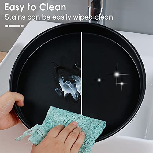 LAMY Lazy Susan Organizer Kitchen Organization, 2 Pack 10 Inch Lazy Susan Turntable for Cabinet, Pantry, Refrigerator and Table, Black
