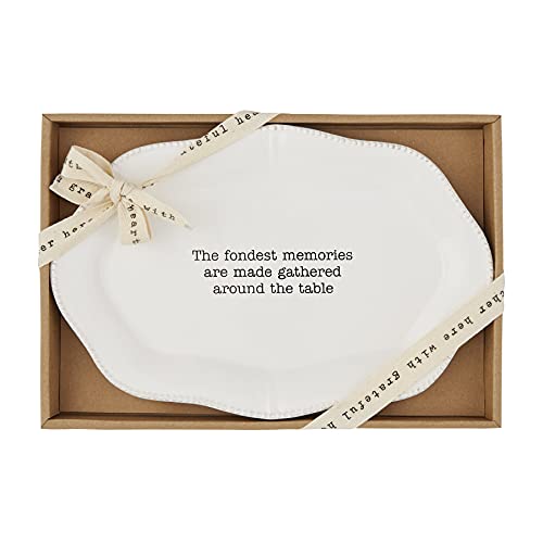 Mud Pie Memories Platter, White, 8.5" x 12.5"