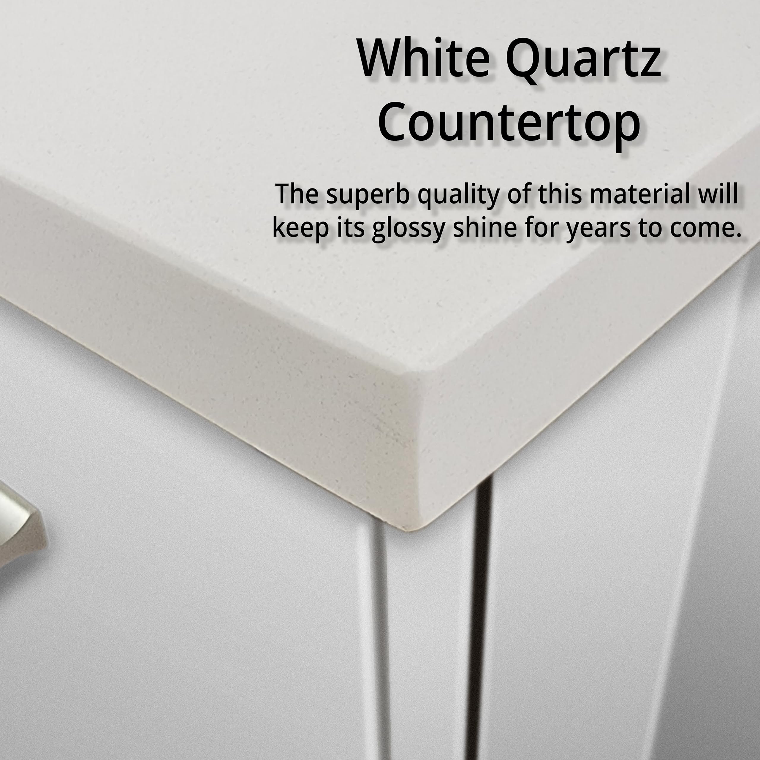 Bell+Modern Sonoma 80 in. W x 22 in. D Glossy White Double Bath Vanity and White Quartz Top