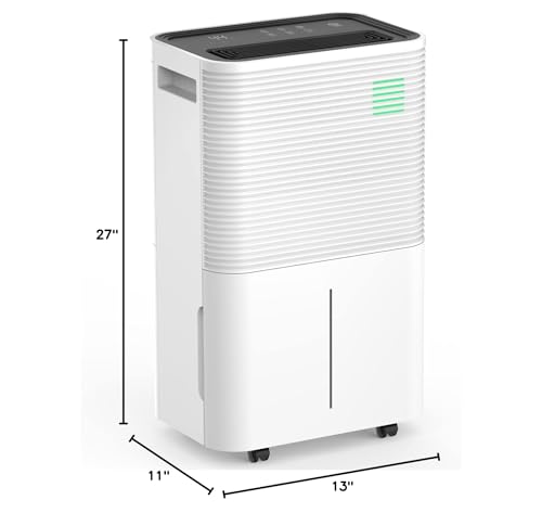 ZAFRO Dehumidifiers for Home, Bathroom, Bedroom, 45 Pints (50 Pint Under 90°F/90% RH) Dehumidifier with Auto Defrost, 4L Water Tank, 3 Colors LED Light, White