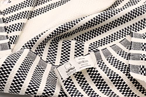 Bazaar Anatolia Turkish Hand Towels for Bathroom Set of 2 | 33"x19", Cotton | Bathroom & Decorative Hand Towels for Kitchen Dishcloth, Tea, Yoga, Face, Gym - Mat Black
