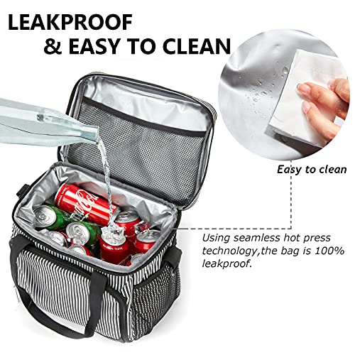 MOV COMPRA 15L Insulated Lunch Bags for Men, Leakproof Lunch Box for Adults, Mens Lunchbox for Work,Picnic,Camping. (24-Can(Stripe))