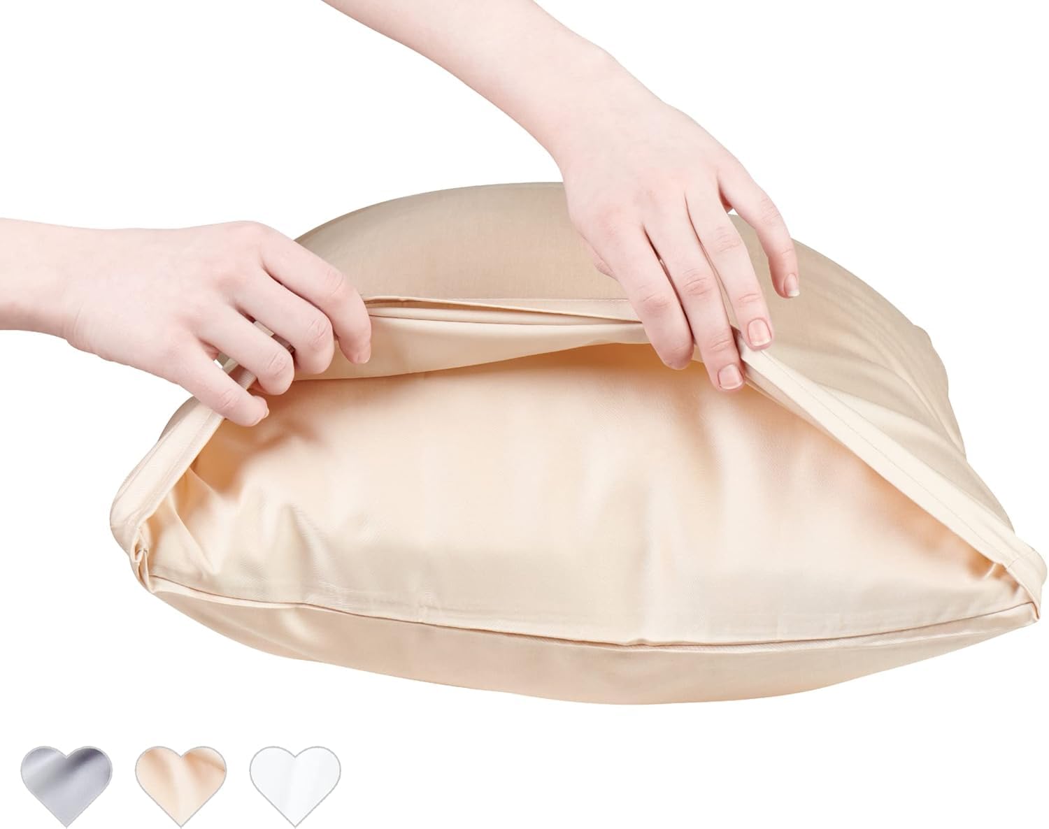 Anti-Acne Copper Pillowcase - Cooling Viscose Pillow Case 1pc, Dermatologist-Tested Vegan Silk Pillowcase Standard Size 20x26, Copper ions Silky Satin Pillow Cases for Hair and Skin