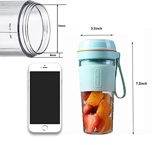 NB Portable Blender USB Rechargeable,Mini Blender For Shake and Smoothies,Travel Blender Portable Juicer, Made with BPA-Free Material,10 oz(Blue)