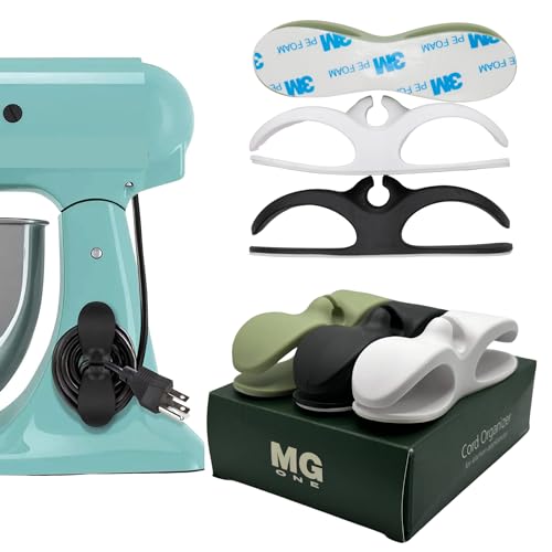 MG ONE 6-Pack Cord Organizer for Kitchen Appliances - Cord Holder Stick On with Strong 3M Adhesive - Cable Organizer for Appliances: Mixer, Blender, Coffee Maker, Pressure Cooker, Air Fryer