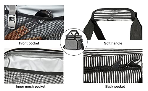 MOV COMPRA 15L Insulated Lunch Bags for Men, Leakproof Lunch Box for Adults, Mens Lunchbox for Work,Picnic,Camping. (24-Can(Stripe))