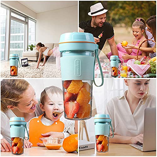 NB Portable Blender USB Rechargeable,Mini Blender For Shake and Smoothies,Travel Blender Portable Juicer, Made with BPA-Free Material,10 oz(Blue)