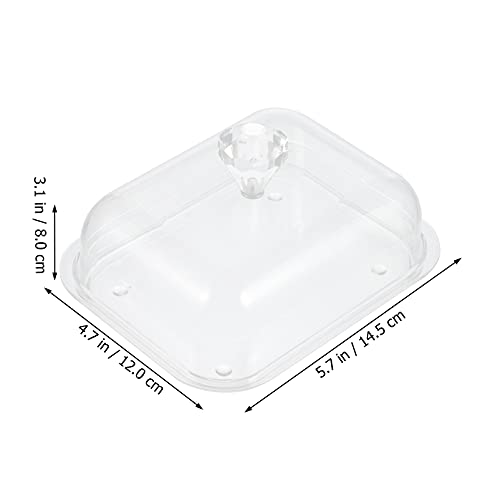 YARNOW Dishes Funny Butter Dish Acrylic Butter Dish with Lid Clear Plastic Butter Keeper Container Cheese Cream Crisper Box Butter Cutter Sealed Storage Box 14. 5x8cm Butter Box Cheesecake