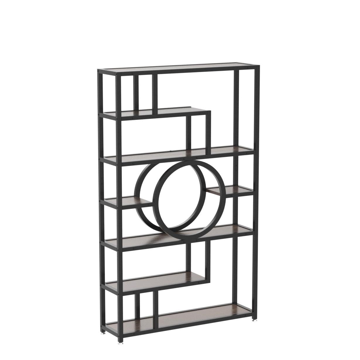 Tribesigns 2PCS 72 Inch Bookshelf Geometric Bookcase, 8-Tier Industrial Book Shelf with 11 Open Shelving Units, Etagere Bookshelves Display Stand Storage Shelves for Office, Living Room