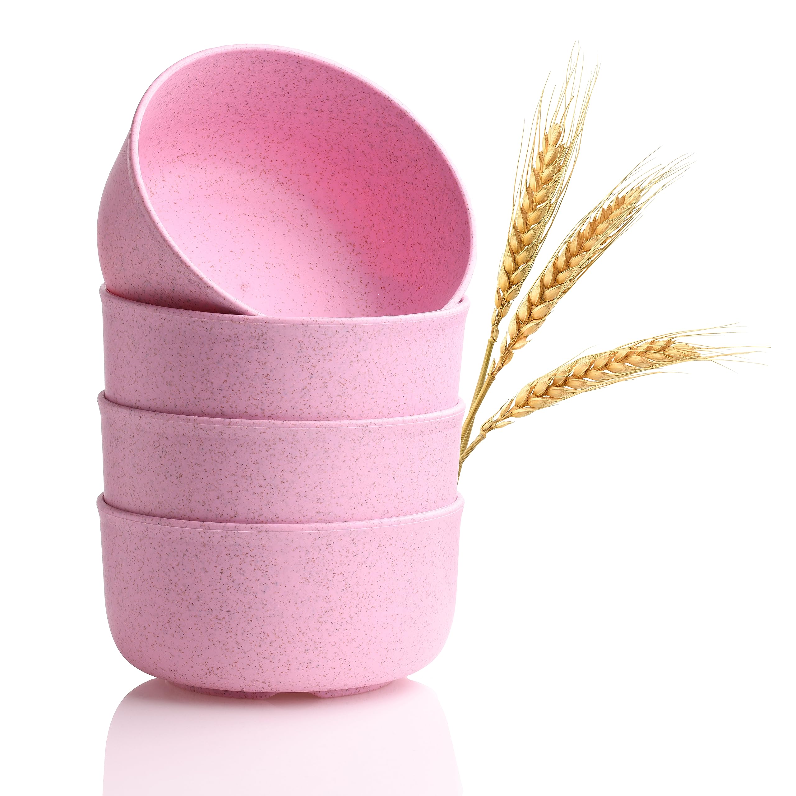 Wheat Straw Bowls Set of 4 Lightweight Reusable Plates - Microwave & Dishwasher Safe - Wheat Straw Dinnerware Sets - Cereal Bowl - Ramen Bowl Set - Soup bowls - Salad Bowl - Fruit Bowl