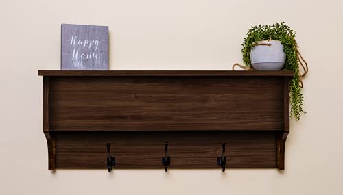 Tactical Traps Rustic Coatrack Hidden Storage with Trap Door | Compact Storage with RFID Lock | Easy Installation | Hidden 2nd Amendment Item Compartment | 36” X 15” X 5 ¾” I Dark Walnut