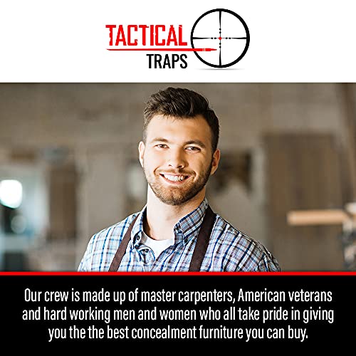 Tactical Traps Rustic Coatrack Hidden Storage with Trap Door | Compact Storage with RFID Lock | Easy Installation | Hidden 2nd Amendment Item Compartment | 36” X 15” X 5 ¾” I Dark Walnut
