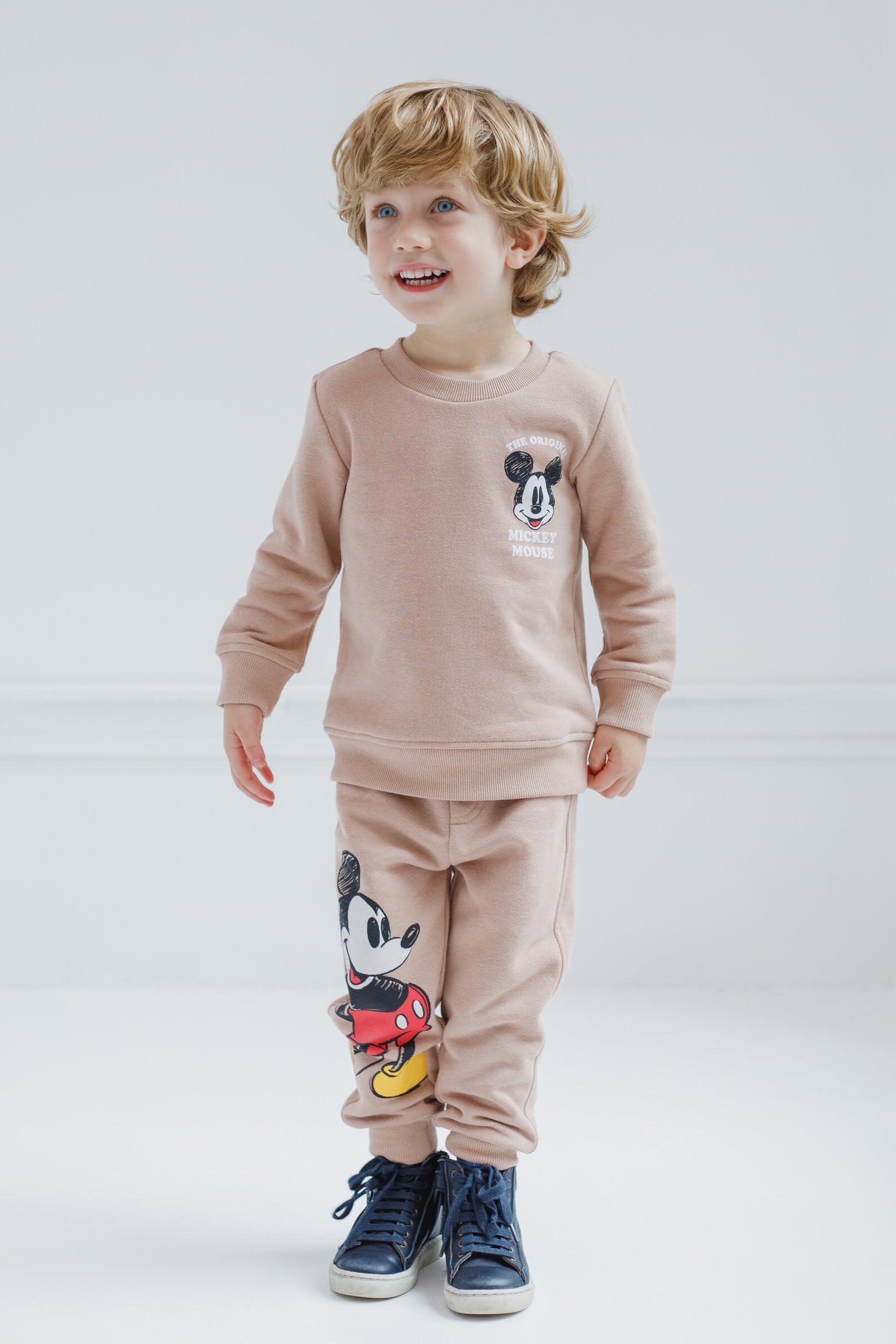 Disney Mickey Mouse Newborn Baby Boys Fleece Sweatshirt and Pants Set Brown 6-9 Months