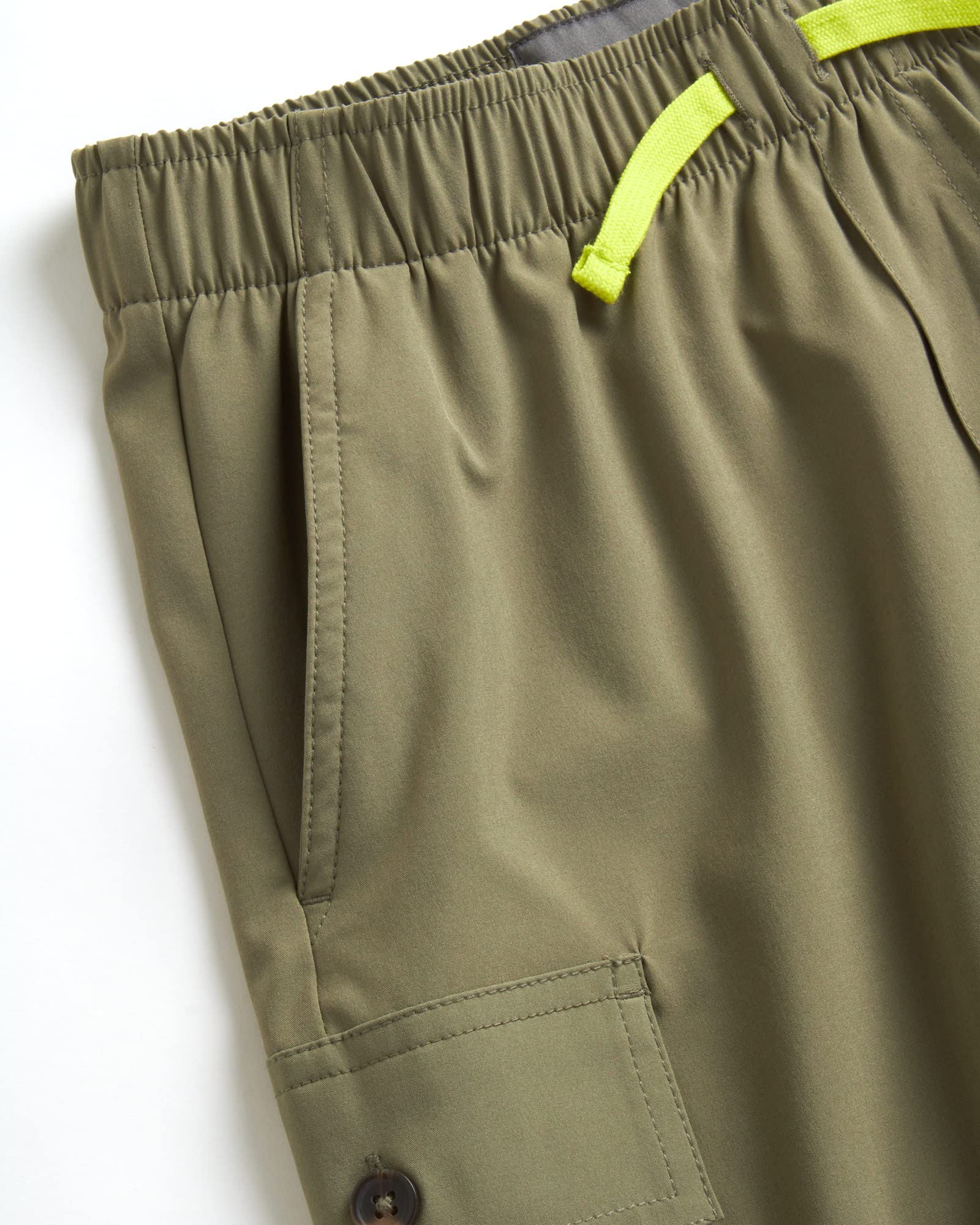 Eddie Bauer Boys' Shorts - Stretch Fit Pull On Cargo Tech Shorts for Boys (4-20), Size 7, Olive