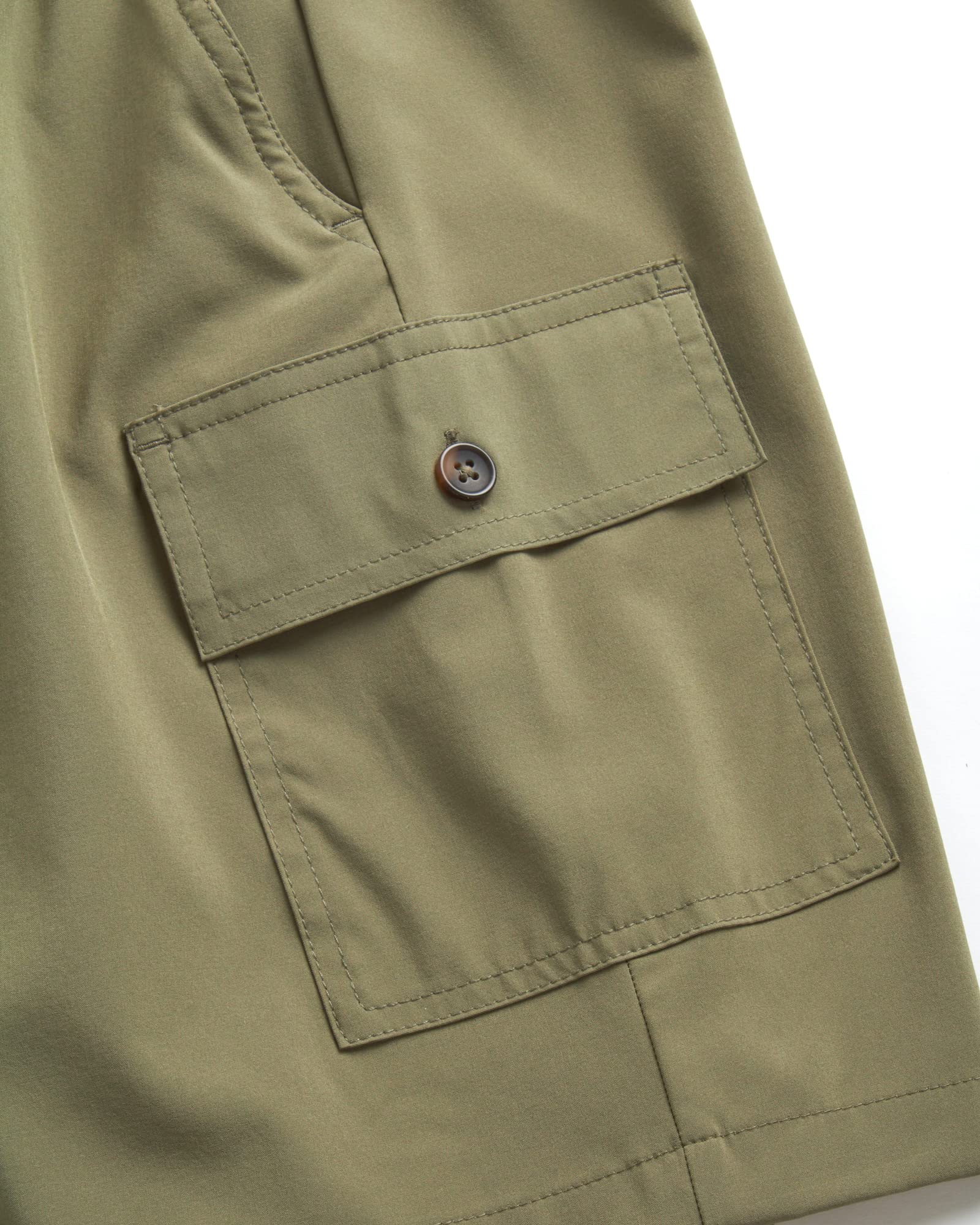 Eddie Bauer Boys' Shorts - Stretch Fit Pull On Cargo Tech Shorts for Boys (4-20), Size 7, Olive