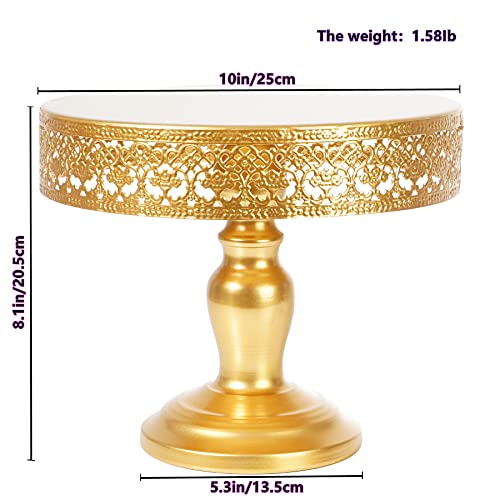 Cake Stand 10 Inches Round Cupcake Stands Gold Pedestal Holder Party Dessert Display Stand for Wedding Brithday Celebration Baby Shower Gold