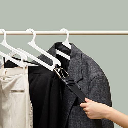 Space Saving, Heavy Duty, Non-Slip Suit, Pants Clothes Hangers, White Large - Pack of 10