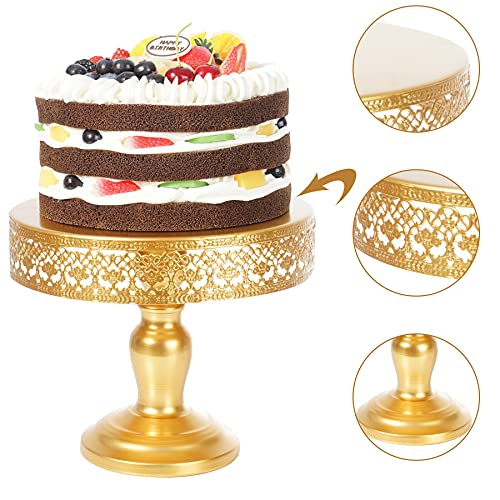 Cake Stand 10 Inches Round Cupcake Stands Gold Pedestal Holder Party Dessert Display Stand for Wedding Brithday Celebration Baby Shower Gold