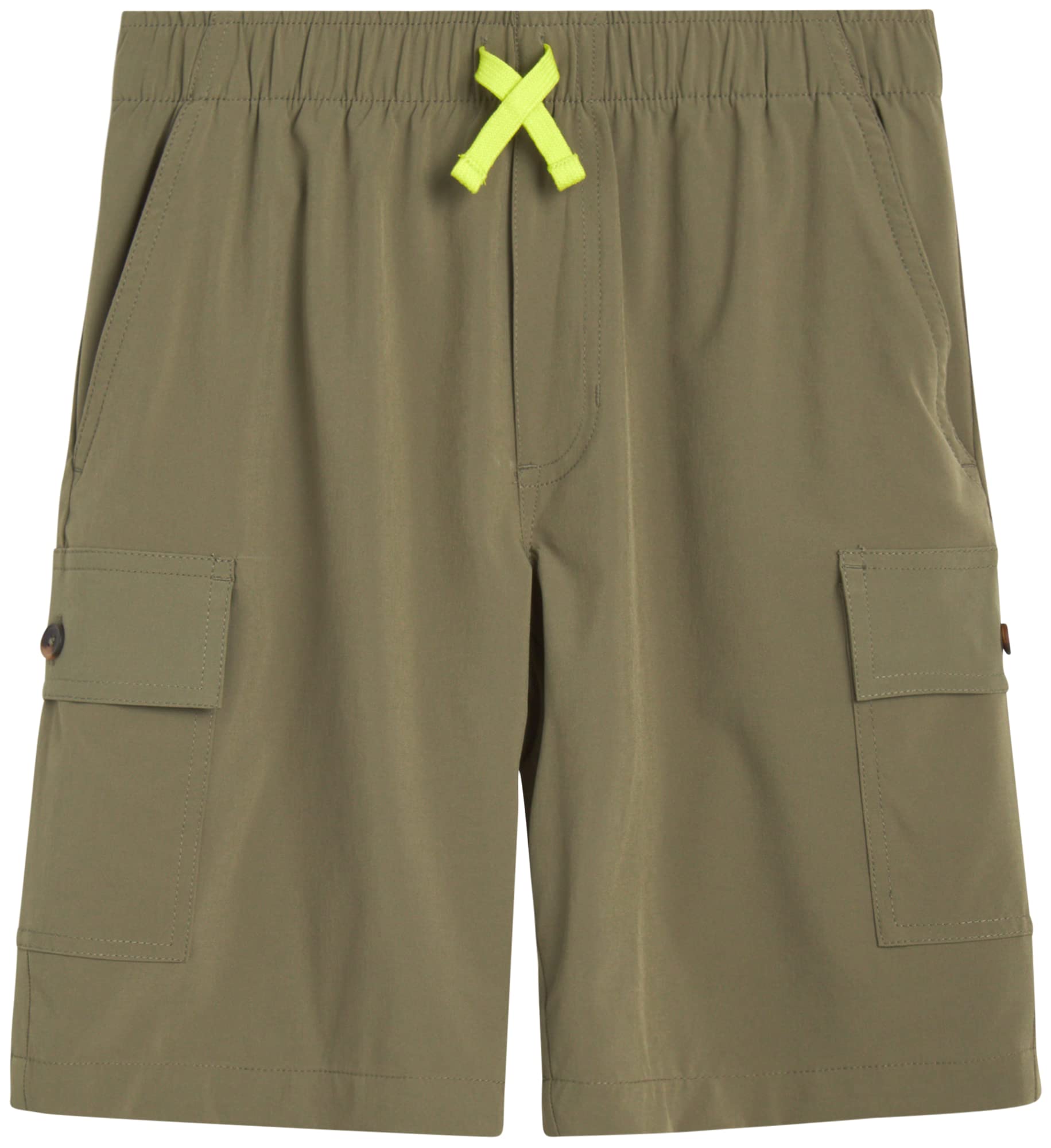Eddie Bauer Boys' Shorts - Stretch Fit Pull On Cargo Tech Shorts for Boys (4-20), Size 7, Olive