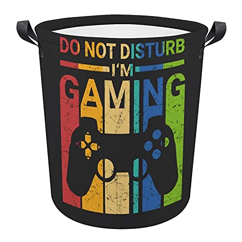 Retro Gamer Funny Laundry Basket Hamper Bag Dirty Clothes Storage Bin Waterproof Foldable Toy Organizer for Bedroom Clothes Toys Basket