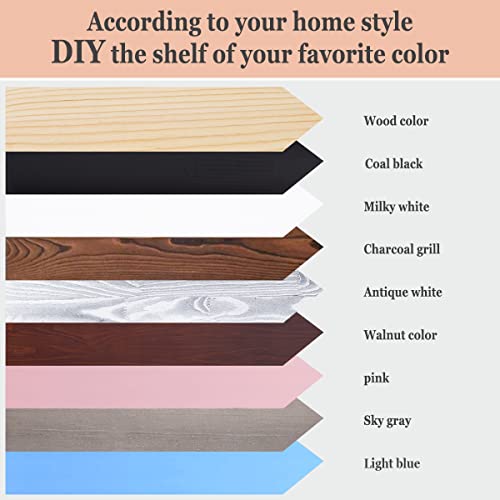 MBYD 24 Inch Floating Shelves Natural Wood Set of 3, Wall Mount Picture Ledge Wooden Wall Shelf for Home Decoration for Bedroom, Living Room, Office, Kitchen, 3 Same Dimensions