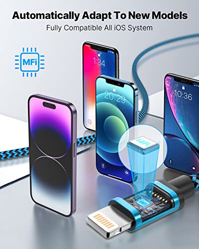 iPhone Charger Cord 3ft 3Pack MFi Certified Lightning Cable Fast Charging Nylon Braided Phone Charger Cable Compatible with iPhone 14 13 Pro 12 Pro 11 Pro Xs Max Xr 8 7Plus SE