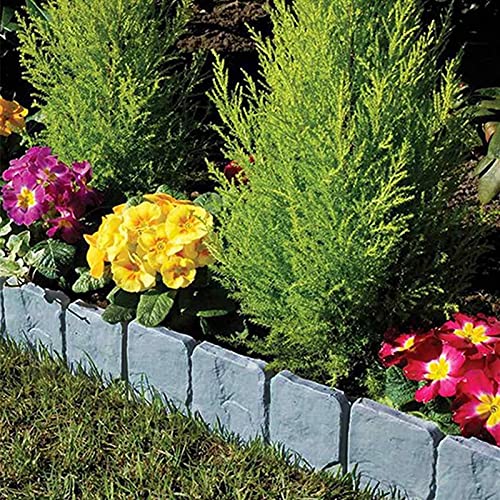 Lawn Edging,Garden Border,Plant Bordering 10/20pcs Folding Landscape Gray Flower Fence Path Garden Plant Border Edging Lawn Imitation Stone Fence Grounding Fence