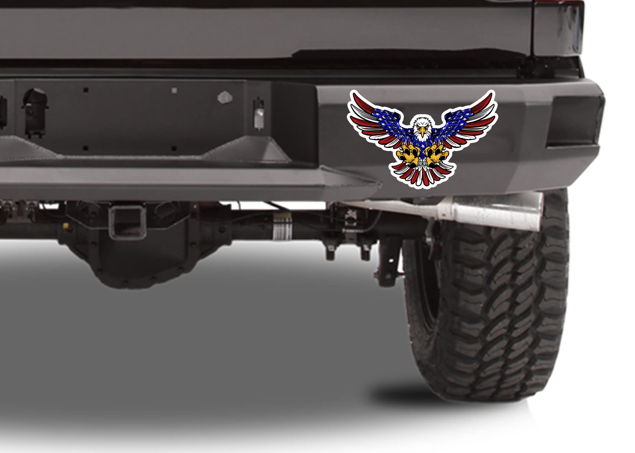 Rogue River Tactical Large 10"x6" American Eagle USA Flag Car Decal Window Die Cut Patriotic Auto Bumper Sticker Vinyl Decal for Car Truck RV SUV Boat Support US Military