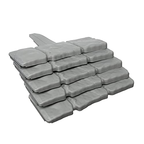Lawn Edging,Garden Border,Plant Bordering 10/20pcs Folding Landscape Gray Flower Fence Path Garden Plant Border Edging Lawn Imitation Stone Fence Grounding Fence