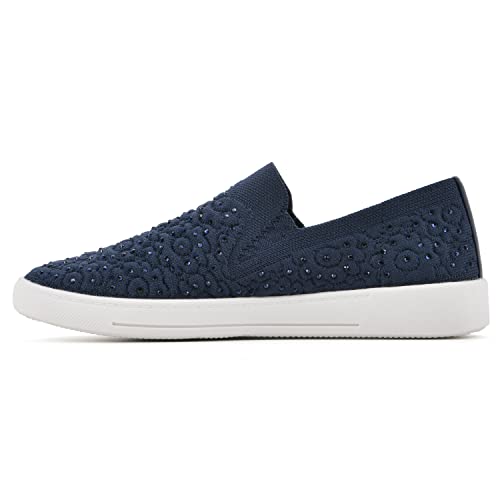 WHITE MOUNTAIN Women's Unit Sneaker, Navy/Fabric, 9 M