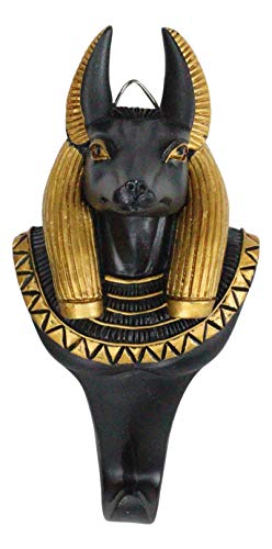 Ebros Egyptian Jackal Dog Headed Anubis God of The Dead Wall Hanger Hook Decor Accent Hangers for Coats Hats Leashes Backpacks Keys Decorative Organizer On Mudroom Main Entrance