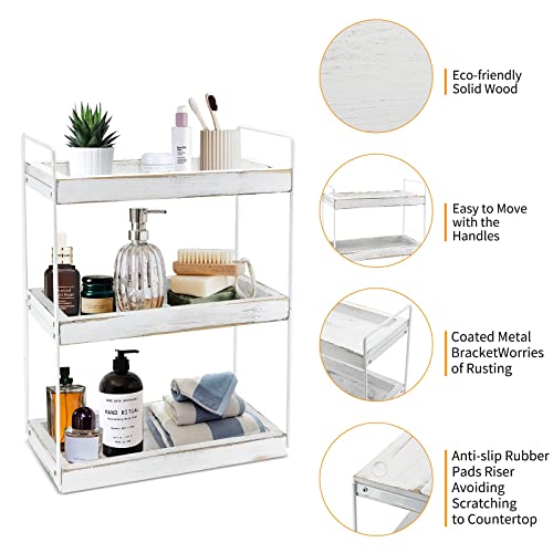 3 Tier Bathroom Counter Organizer, Counter Standing Rack Cosmetic Holder, Bathroom Countertop Organizer and Storage Shelf, Vanity Organizer Bathroom Counter Tray and Kitchen Spice Rack Standing…