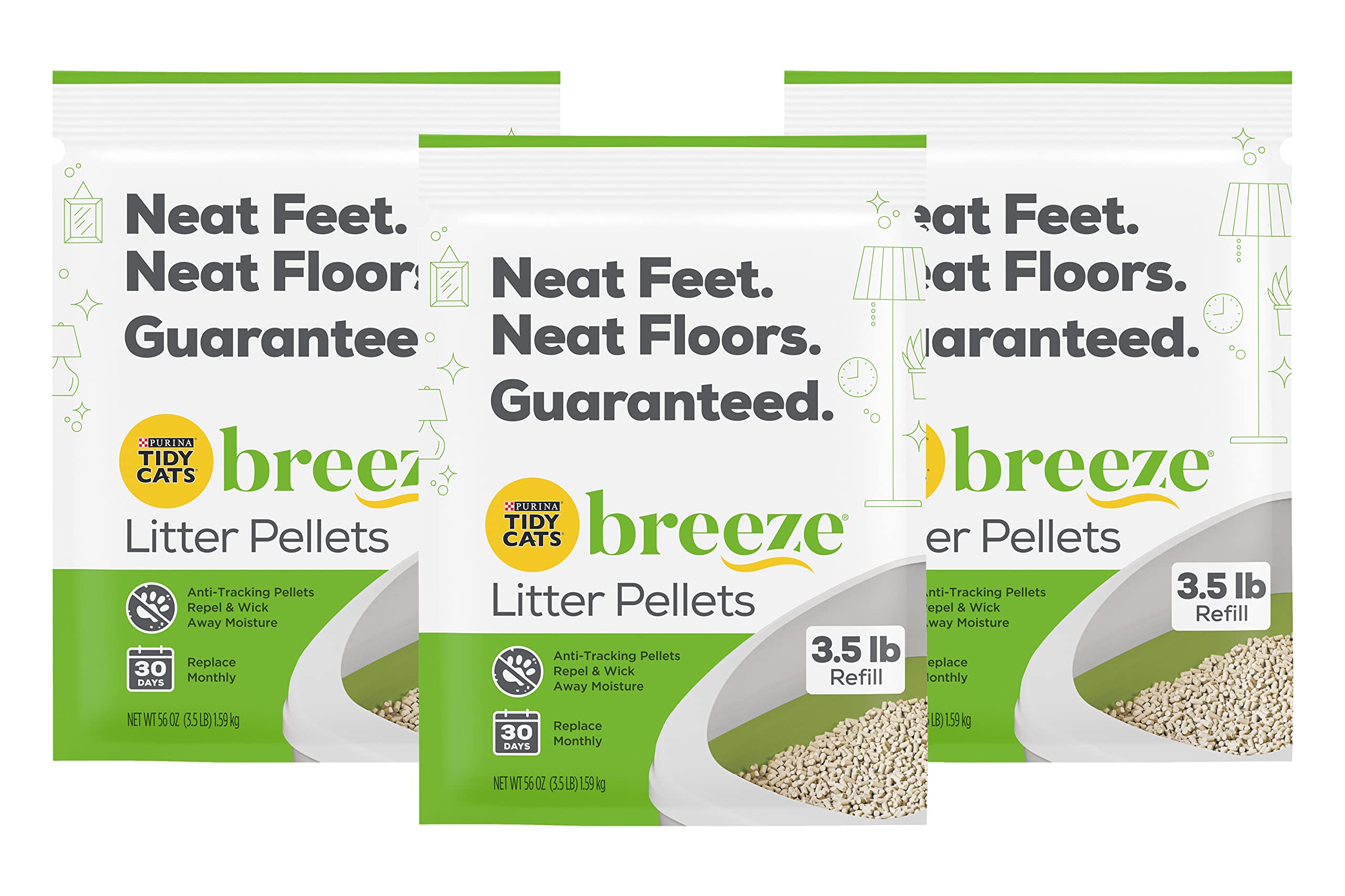 Tidy Cats Breeze Cat Litter Pellets Refill, 3.5 lbs. (Pack of 3)