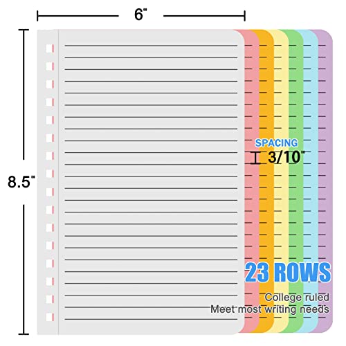 Alopuxi Spiral Notebook, Colored Lined College Ruled Paper, 105 Sheets/210 Pages, 6" x 8.5"