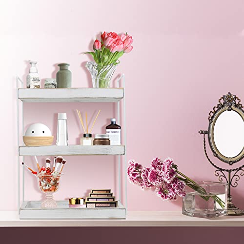 3 Tier Bathroom Counter Organizer, Counter Standing Rack Cosmetic Holder, Bathroom Countertop Organizer and Storage Shelf, Vanity Organizer Bathroom Counter Tray and Kitchen Spice Rack Standing…