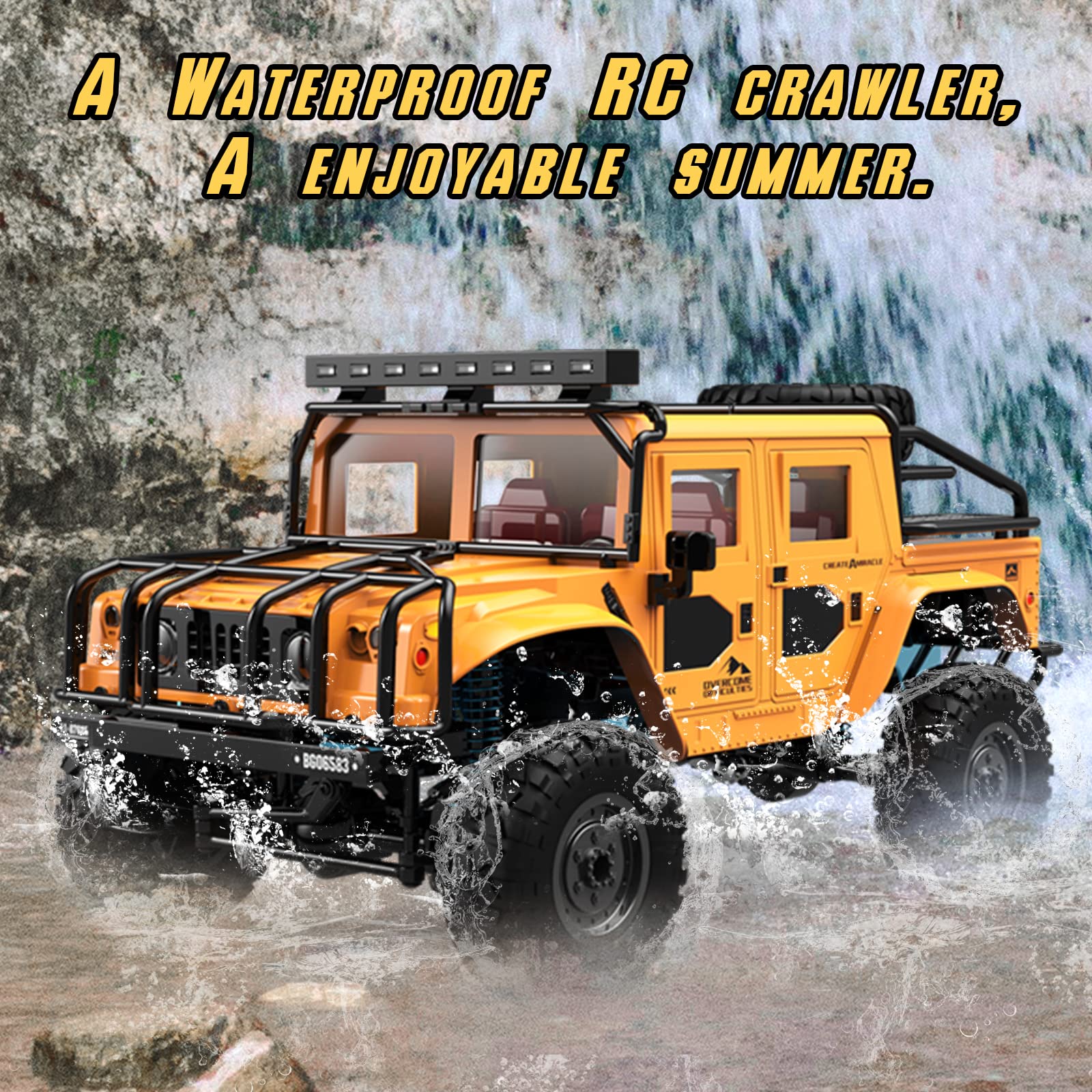 FUUY RC Car 4x4 Rock RC Crawler: Remote Control Truck 1/12 Scale Jeep Toys for Adults Kids Yellow