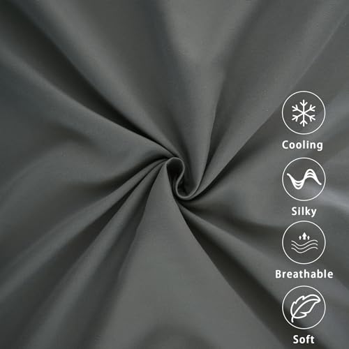 Overket Full Sheet Set Ultra Soft Full Bed Sheets 1800 Series Luxury Cooling Sheets-100% Microfiber-Breathable-Wrinkle Free - Full Size Dark Grey-4PC