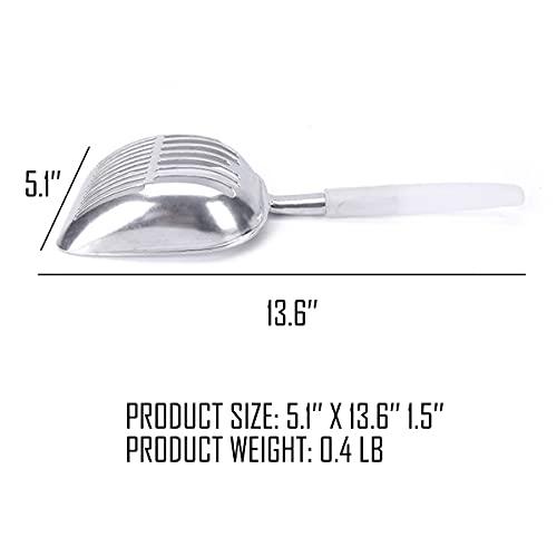 Moonshuttle Metal Cat Litter Scoop, Durable, Works with All Type of Cat Litter, Ergonomically Designed Handle
